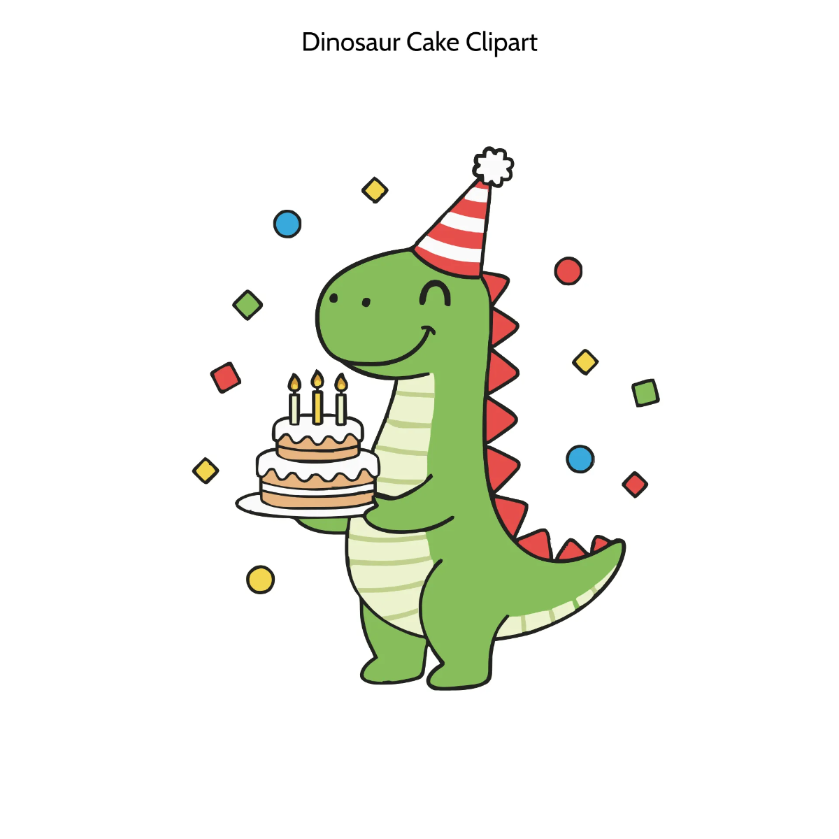 Free Dinosaur Cake Clipart Template to Edit Online