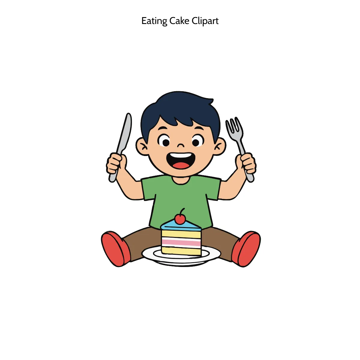 Free Eating Cake Clipart Template to Edit Online