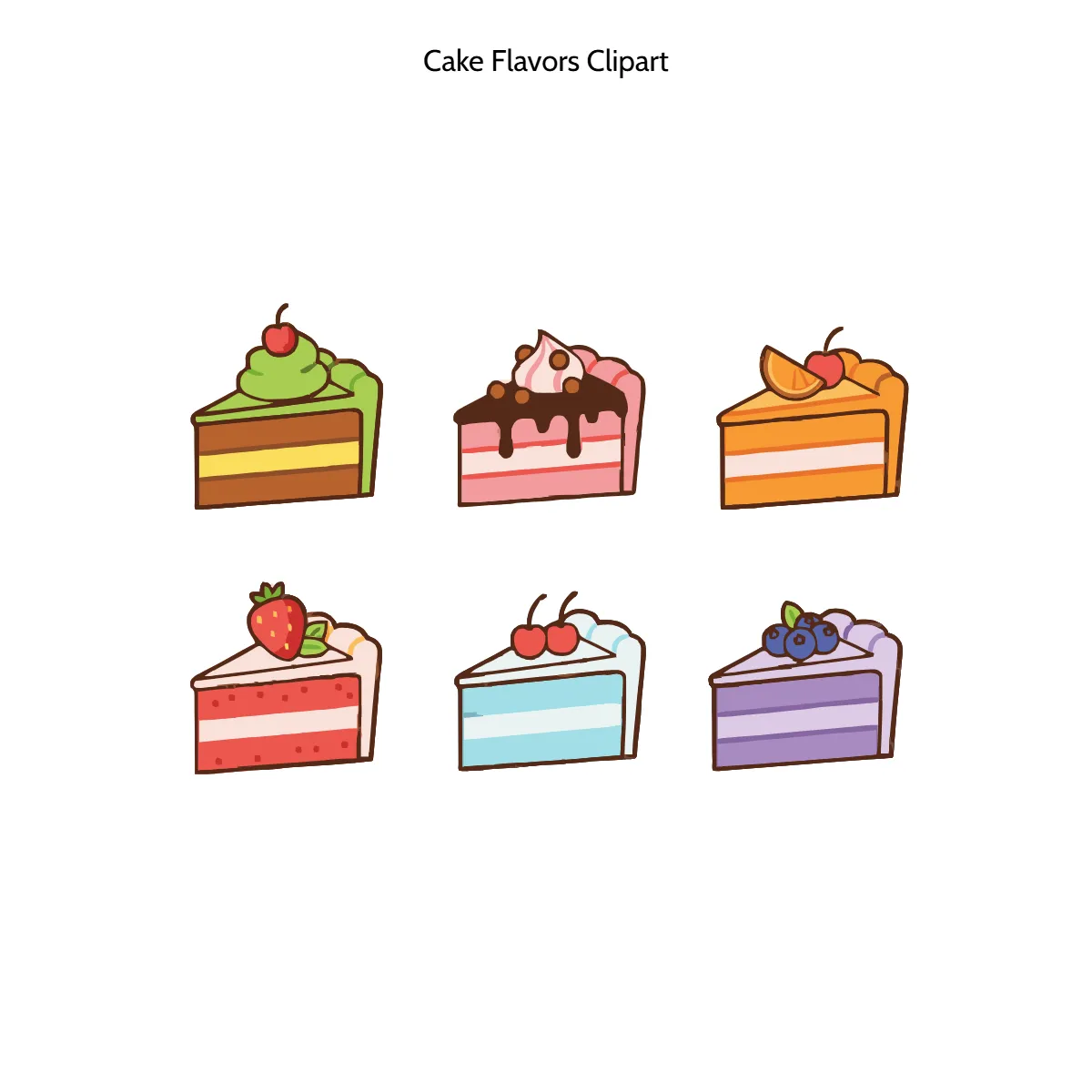 Free Cake Flavors Clipart Template to Edit Online