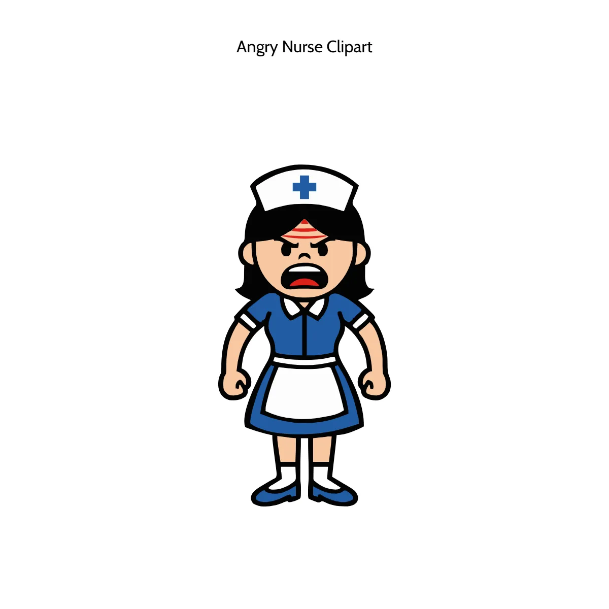 Free Angry Nurse Clipart Template to Edit Online