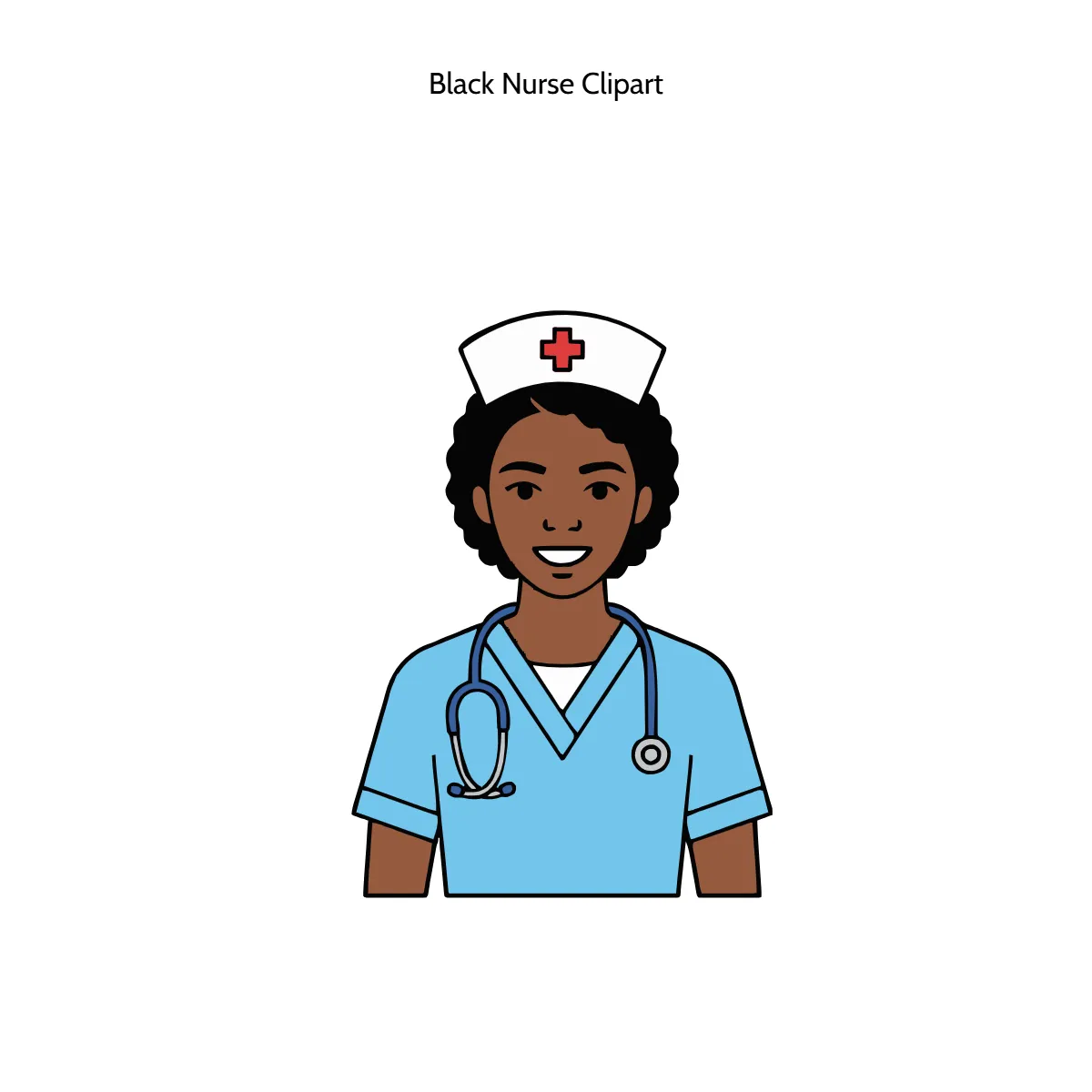 Free Black Nurse Clipart Template to Edit Online