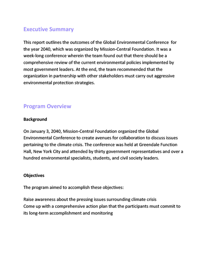 Post Event Report Template Google Docs Word Template