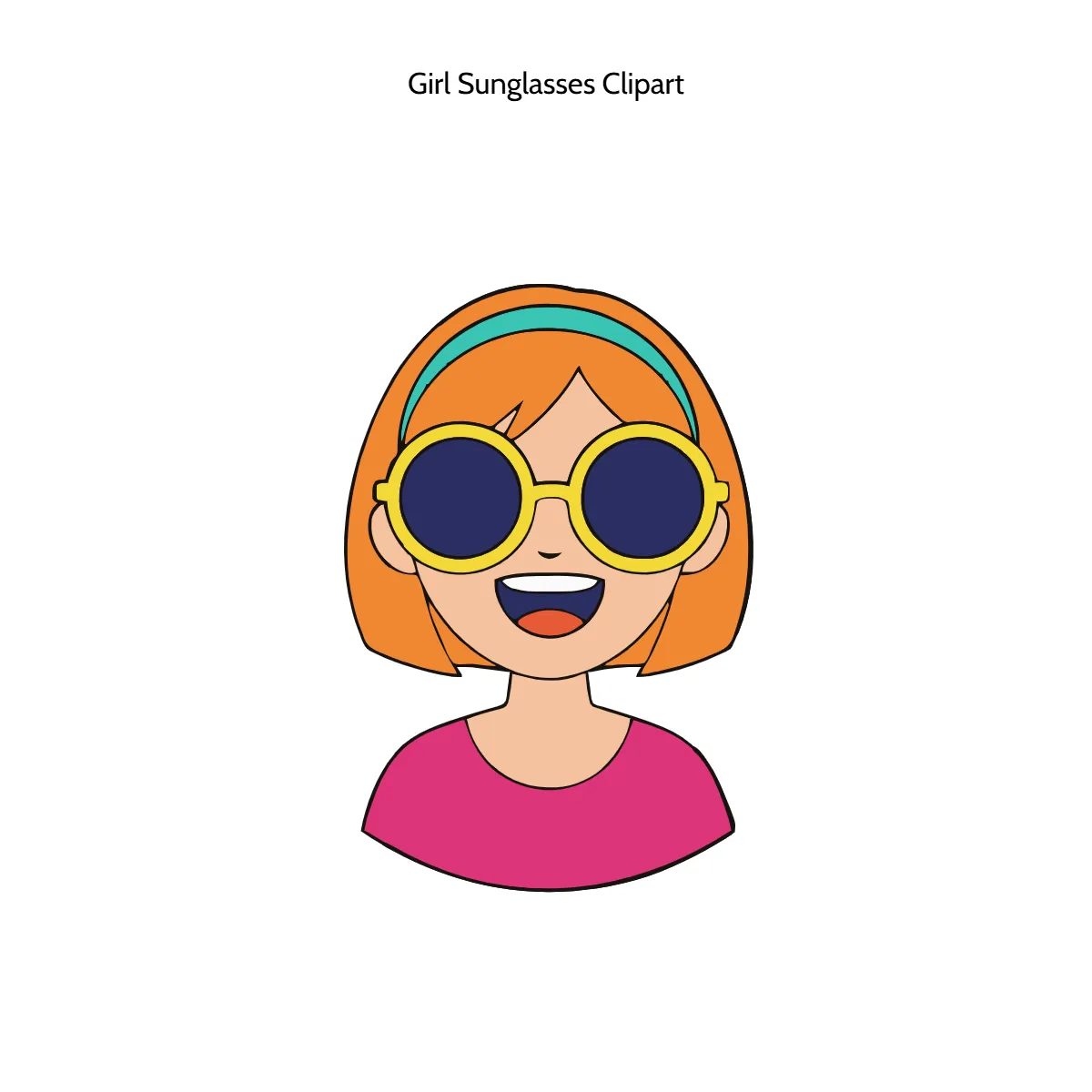 Free Girl Sunglasses Clipart Template to Edit Online