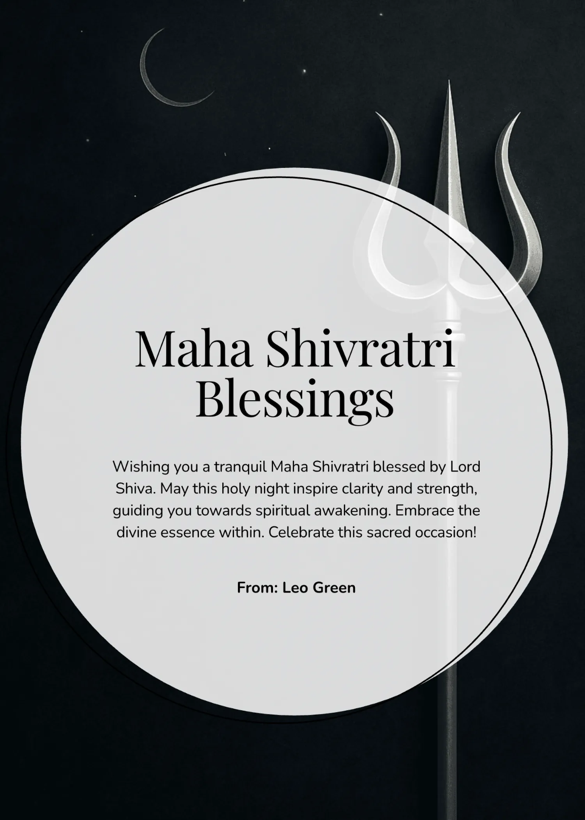Free Minimalist Shivratri Wishes Template to Edit Online