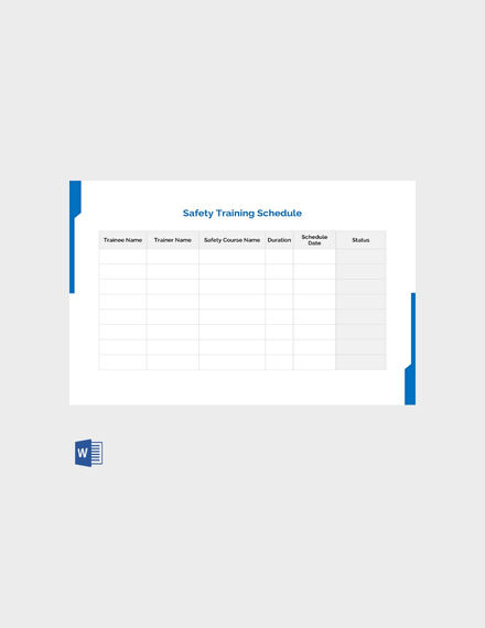 FREE Safety Training Template Download 128 Schedules In Word Excel 