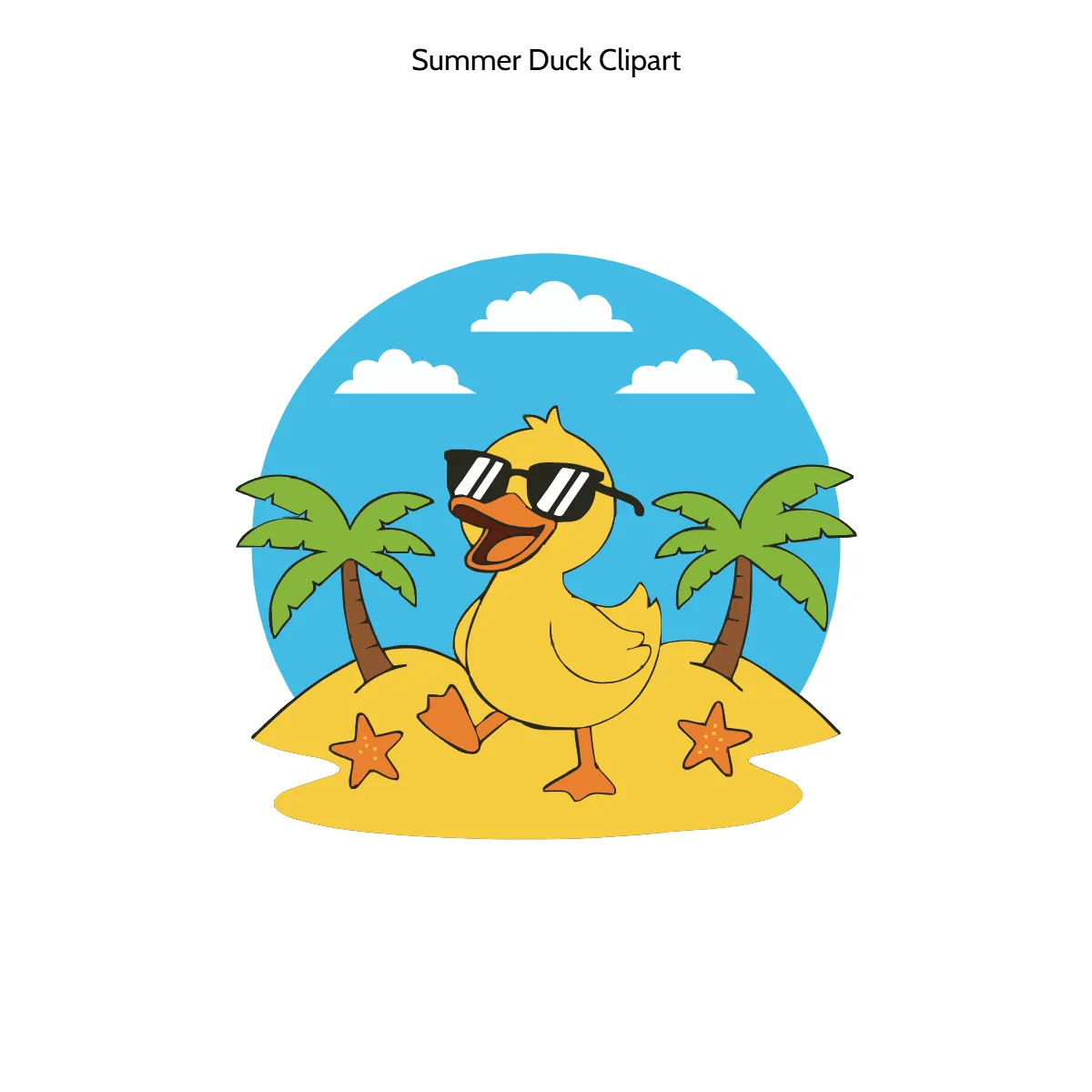Free Summer Duck Clipart Template to Edit Online