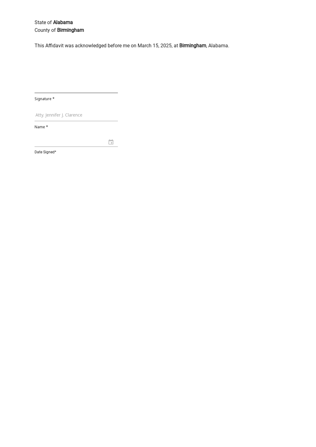 Affidavit of Vehicle Example Template - Google Docs, Word | Template.net