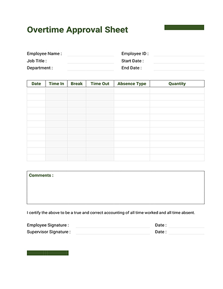 Overtime Sign Up Sheet Template