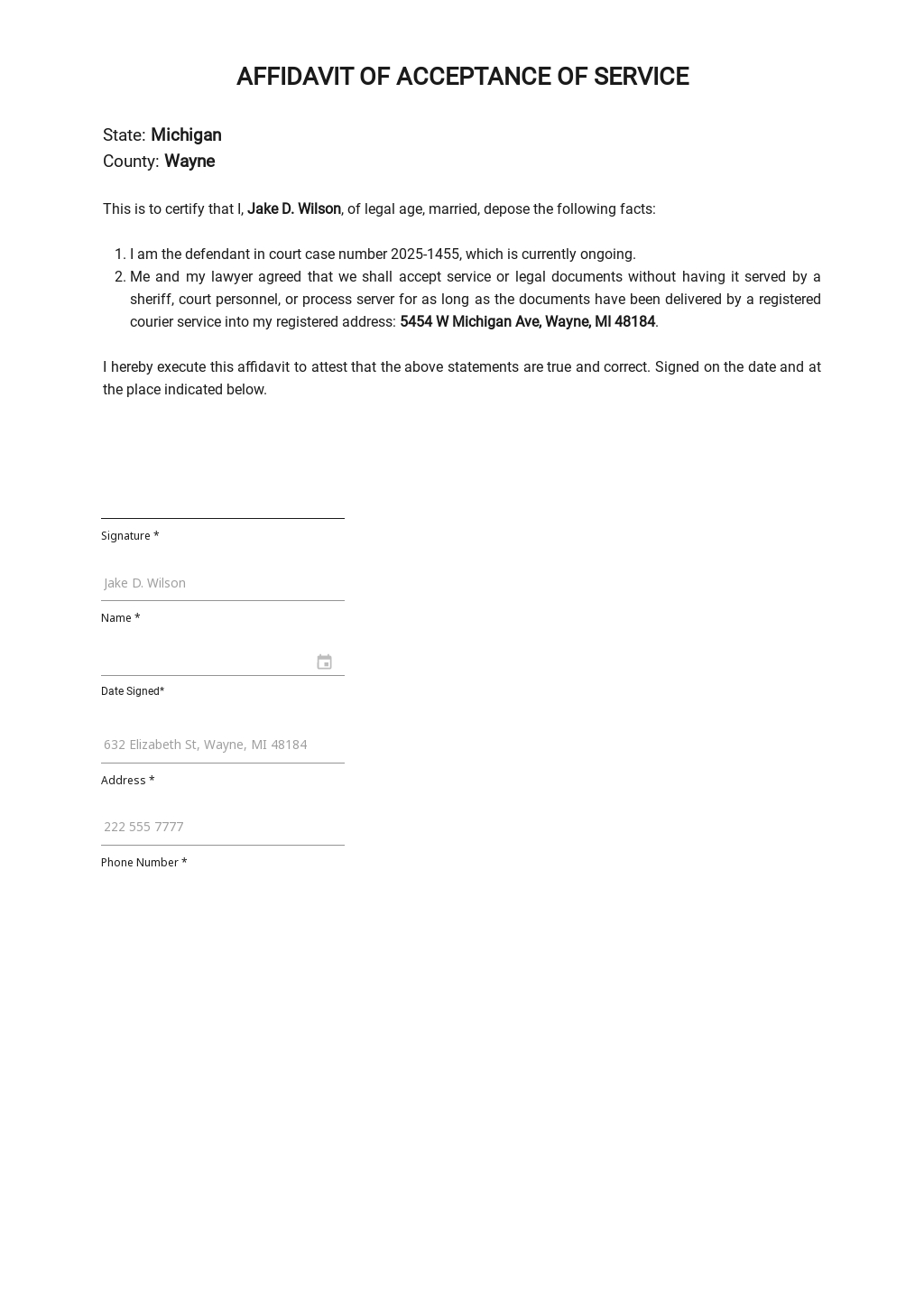 Free Blank Affidavit Service Template - Google Docs, Word | Template.net