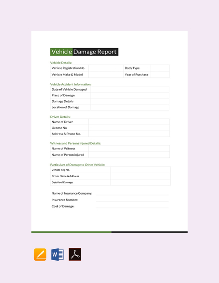 FREE Equipment Damage Report Template - PDF | Word (DOC) | Apple (MAC ...