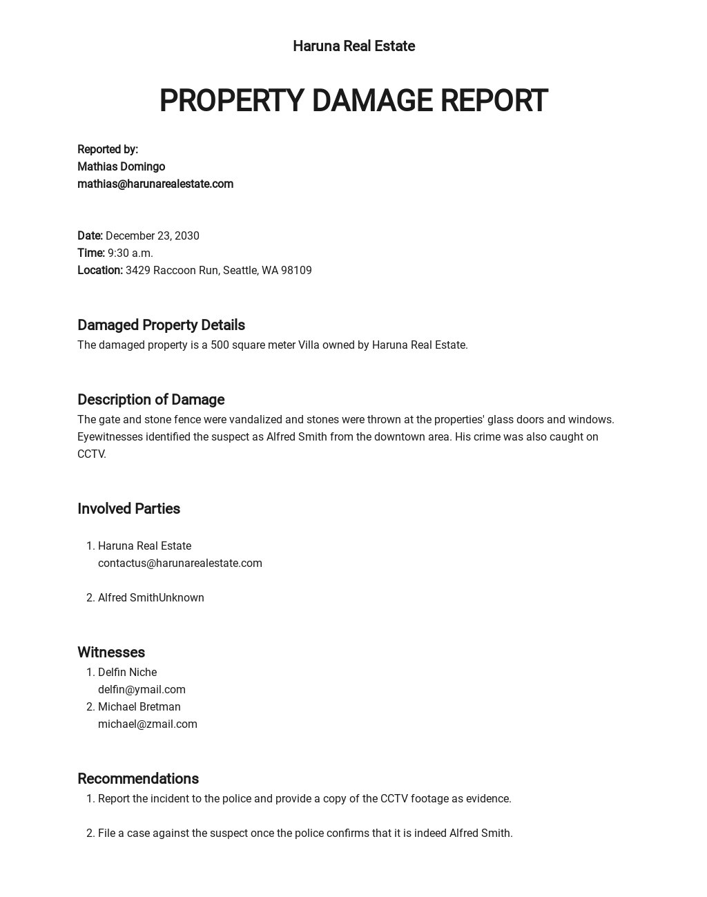 FREE Equipment Incident Report Template - PDF | Word (DOC) | Apple (MAC ...