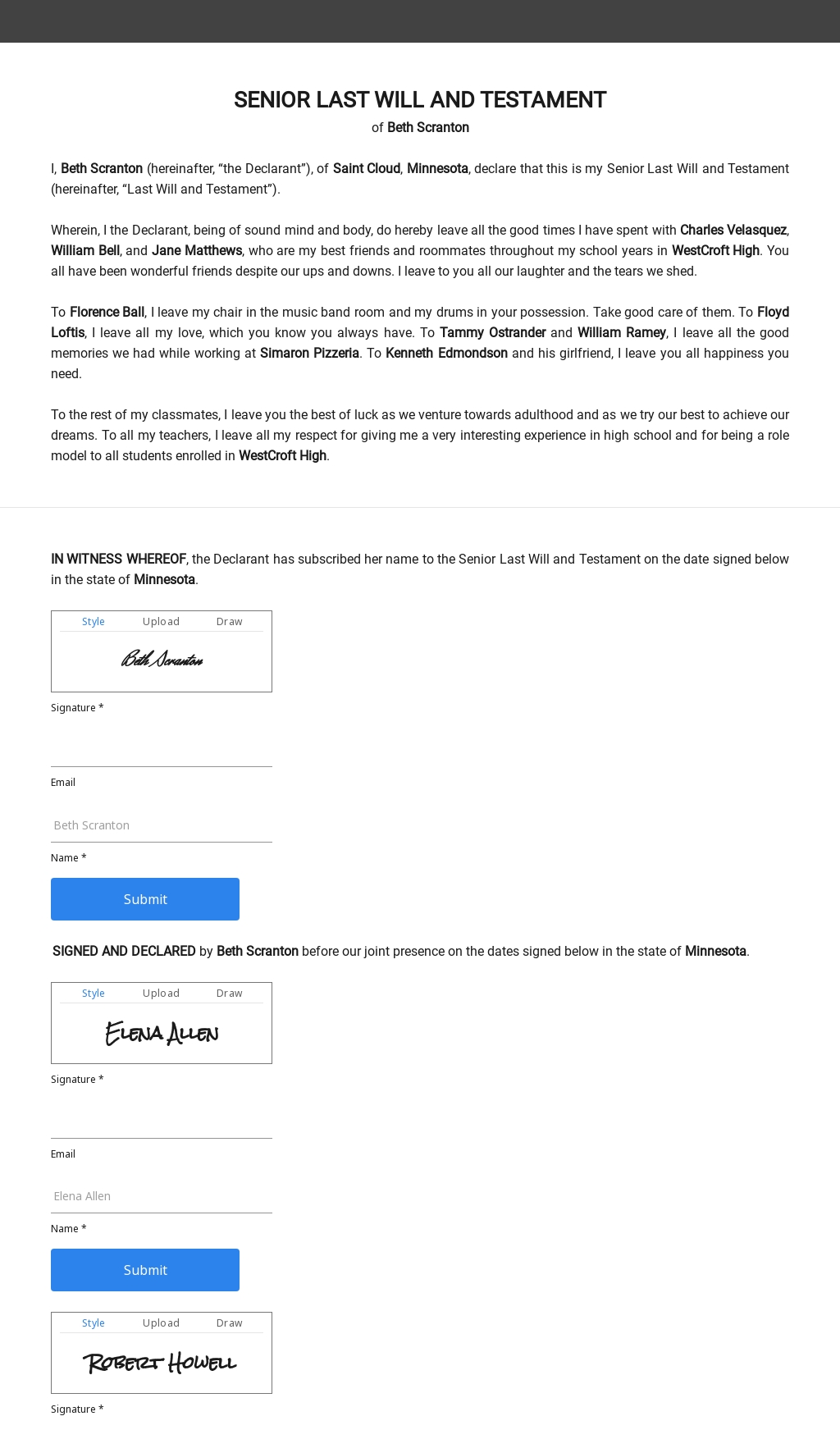 Senior Last Will and Testament Template - Download in Word, Google Docs ...