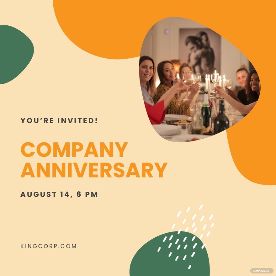 Free Anniversary Invitation Linkedin Post Template Download In PNG 