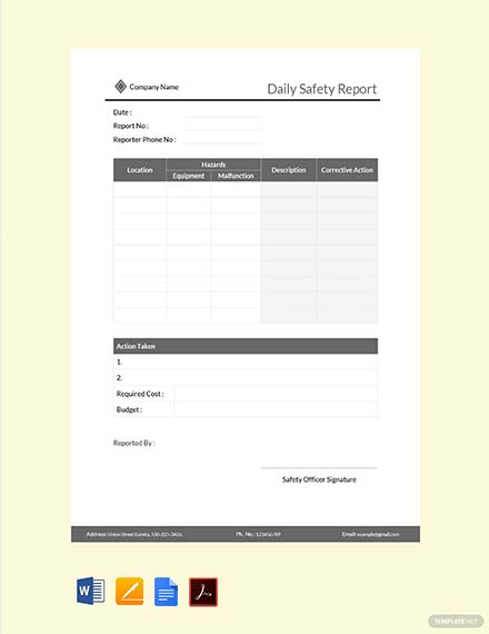 Safety Report Templates - 27+ Free Word, PDF, Apple Pages Format Download