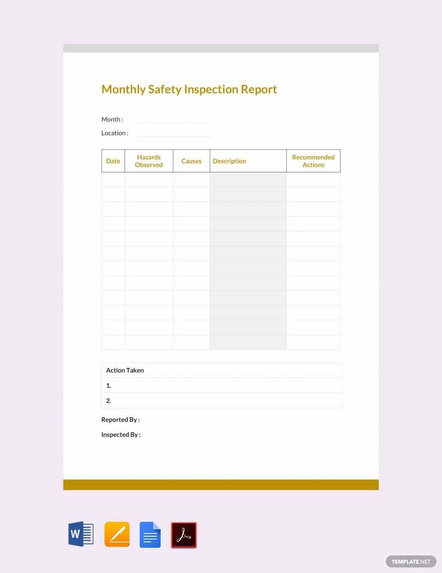 FREE Inspection Report Google Docs Template Download Template
