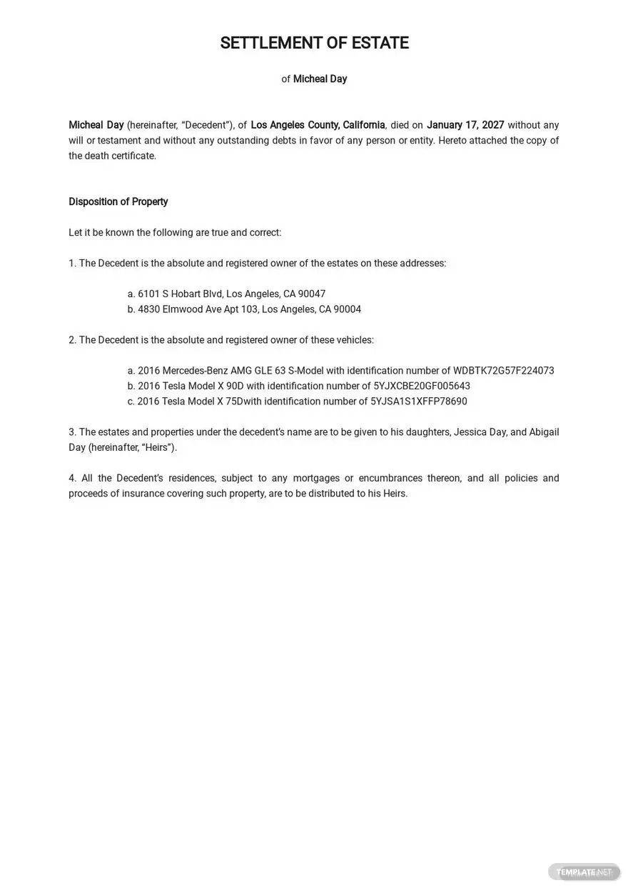 Estate Without A Will Template - Google Docs, Word | Template.net