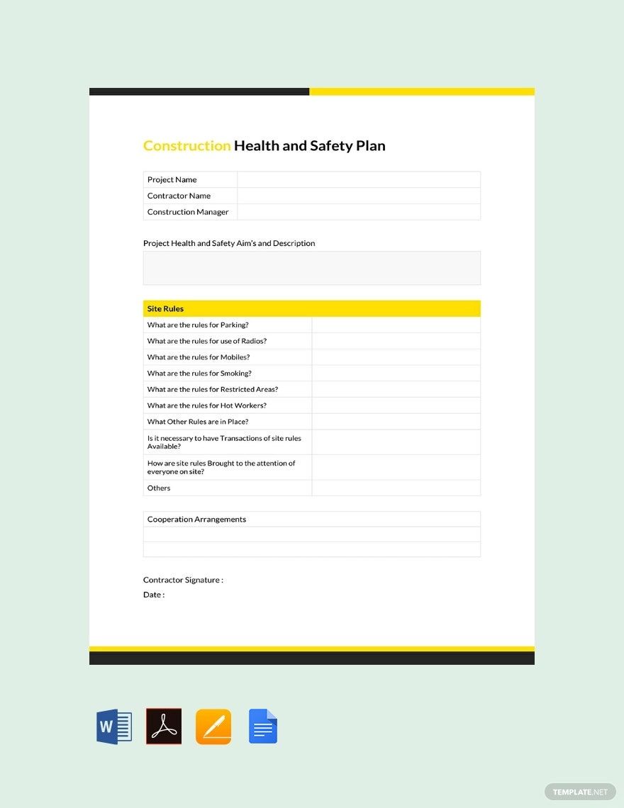 Free Sample Construction Phase Plan Template - Google Docs, Word ...