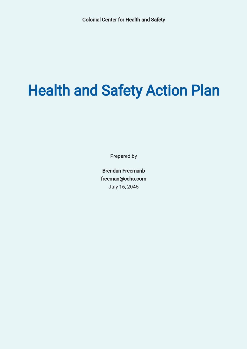Health And Safety Action Plan Template Google Docs Word Apple Pages Health And Safety Action Plan Template Google Docs Word Apple Pages