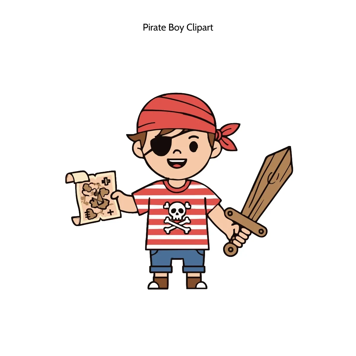 Free Pirate Boy Clipart Template to Edit Online