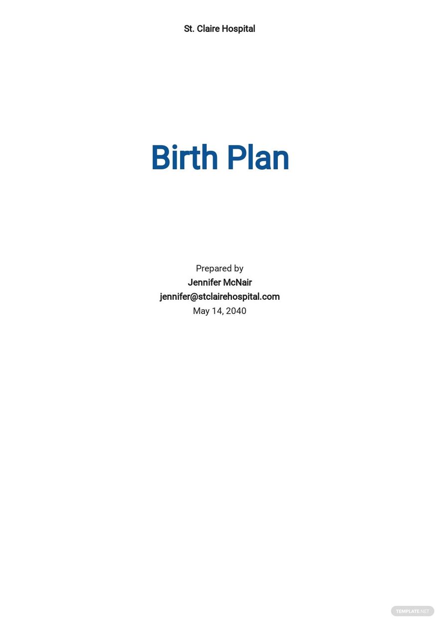 Birth Plan Template - Google Docs, Word, Apple Pages | Template.net