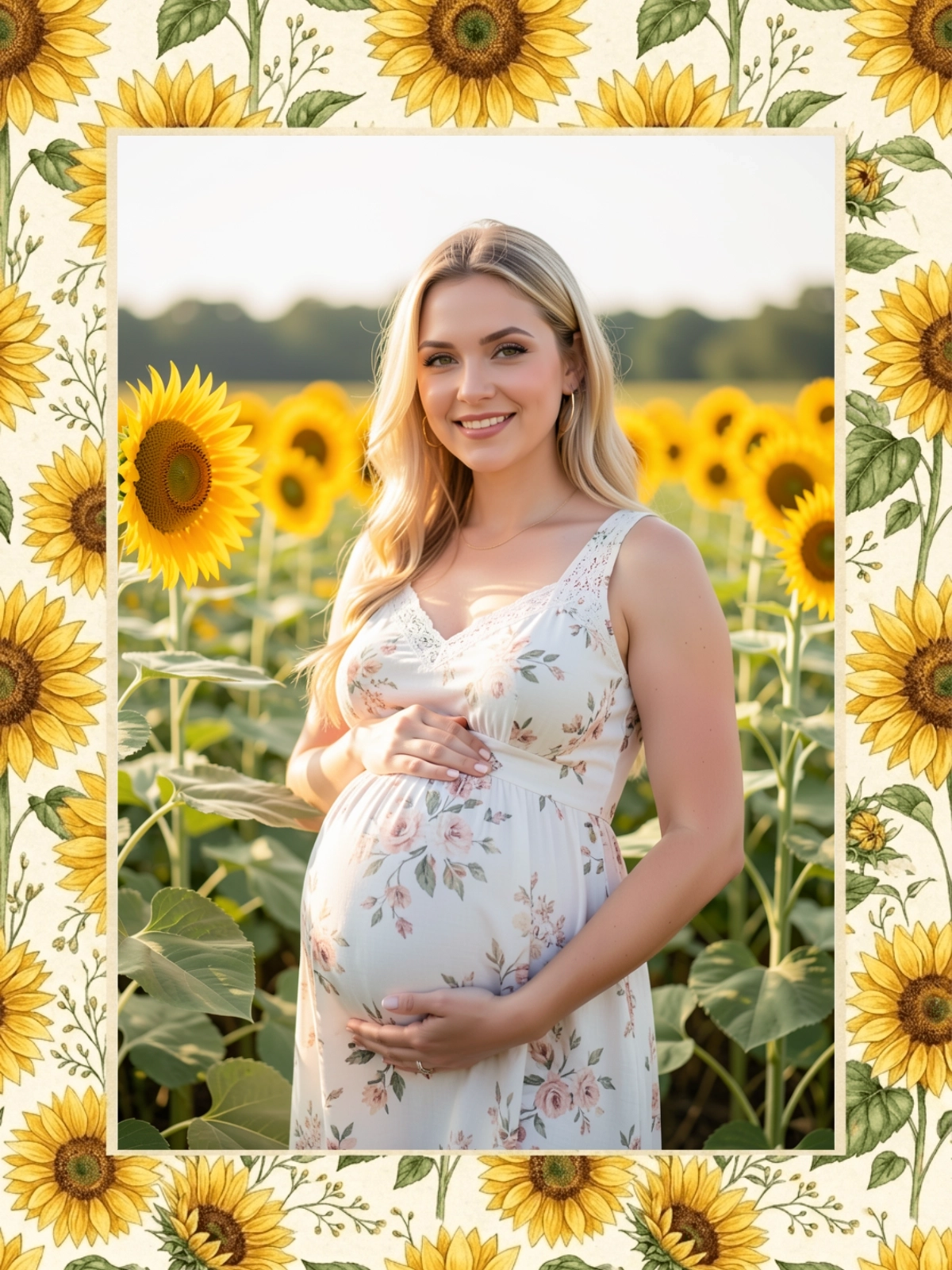 Free Sunflower Photo Border Template to Edit Online