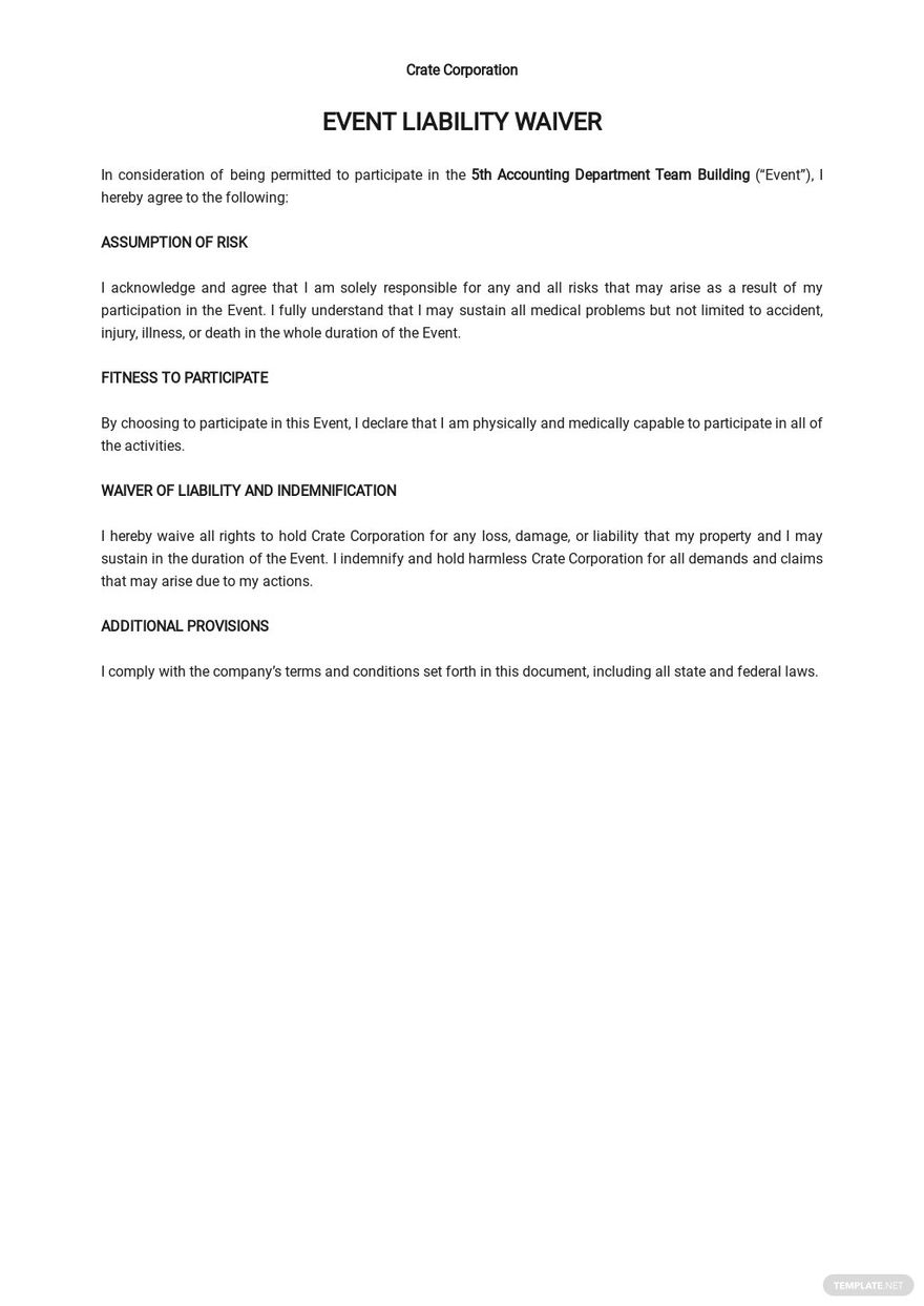 Construction Waiver Template | Template.net