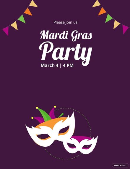 Mardi Gras Flyer Template Free Download