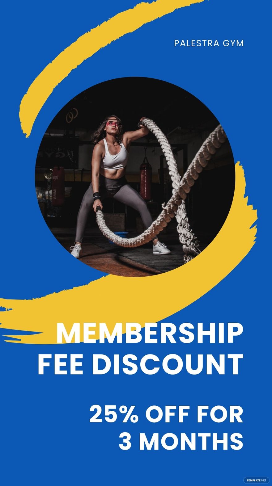 Free Gym Discount Whatsapp Post Template Template free-gym-discount-whatsapp-post-template-template