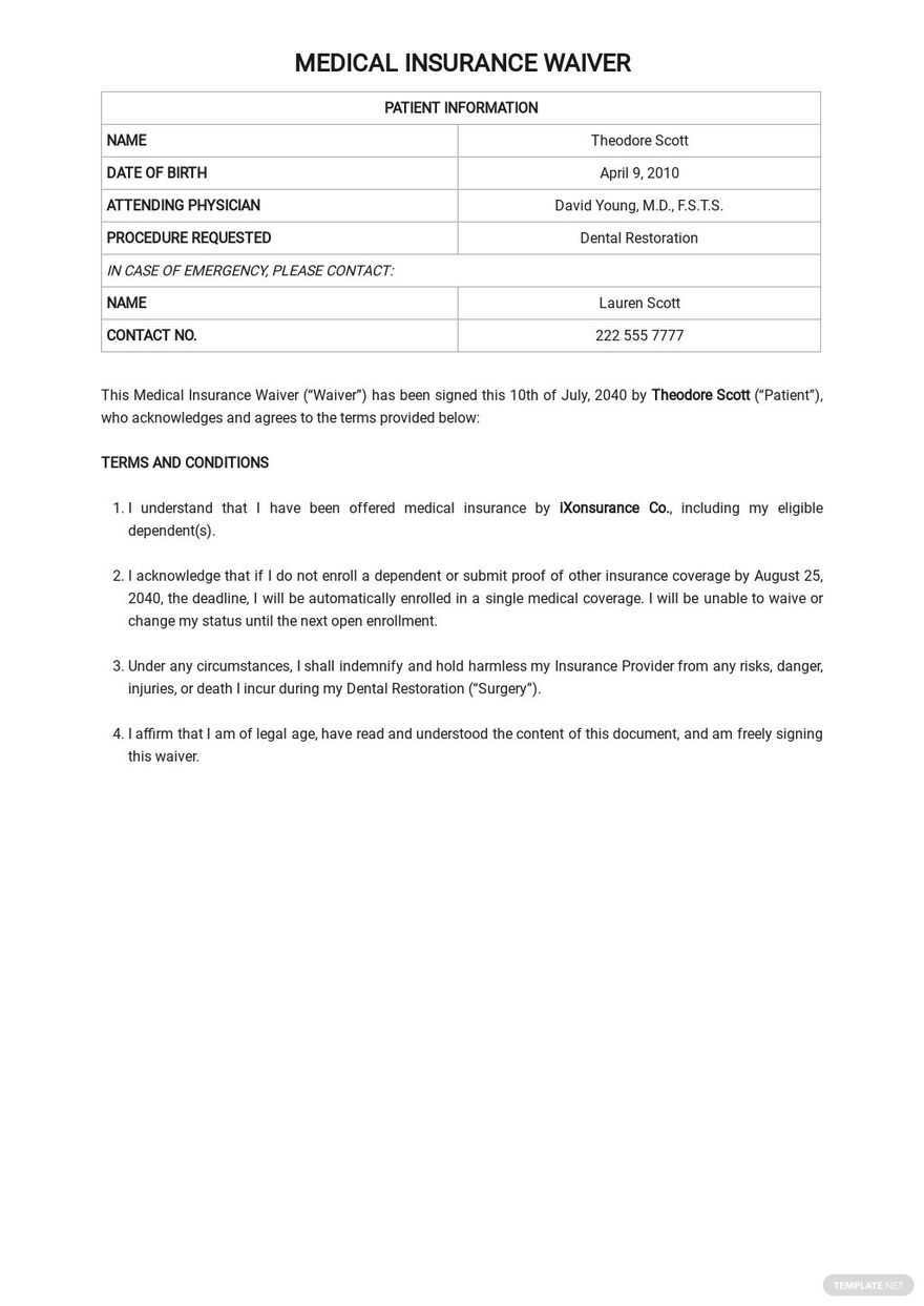 Free Sample Letter of Waiver Template - Google Docs, Word | Template.net