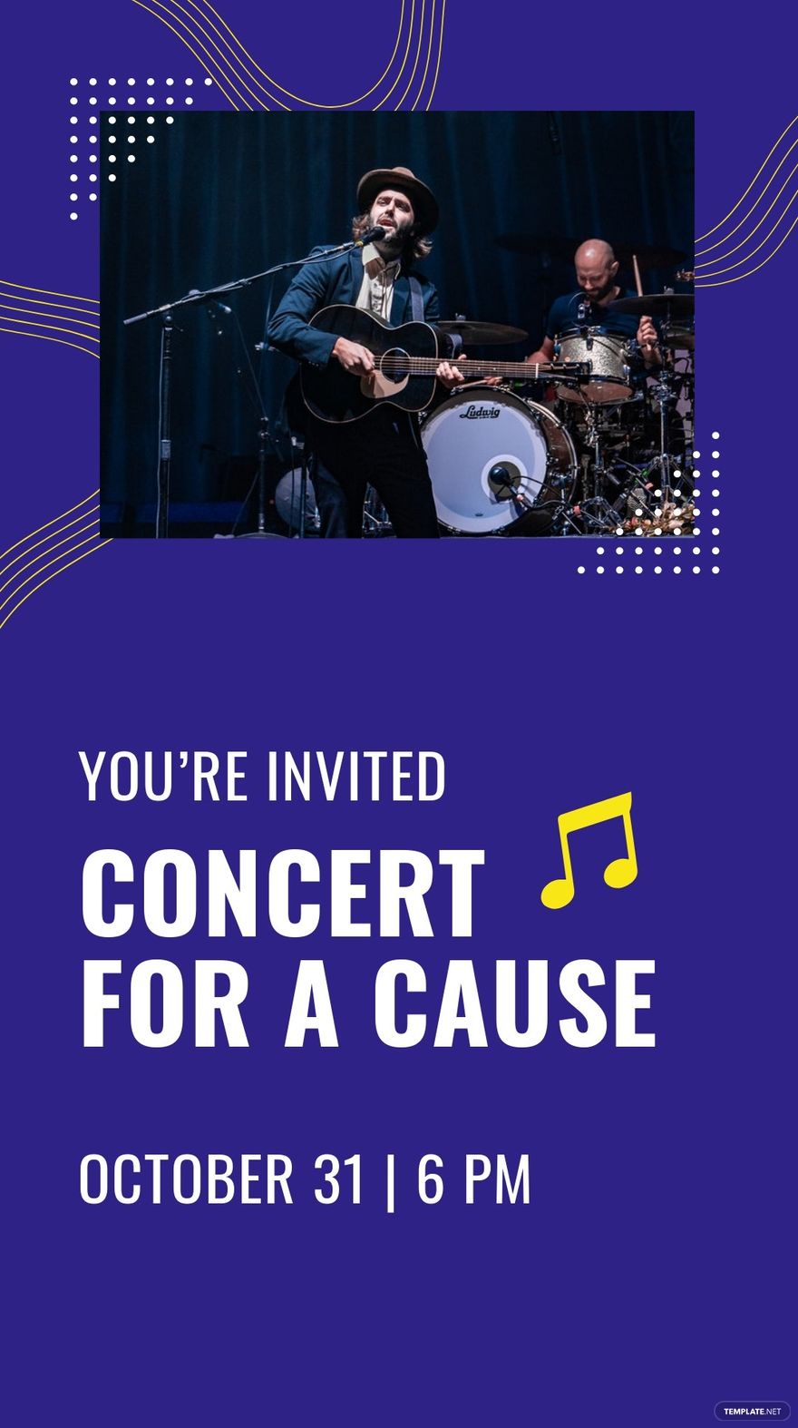Free Concert Invitation Whatsapp Post Template Template