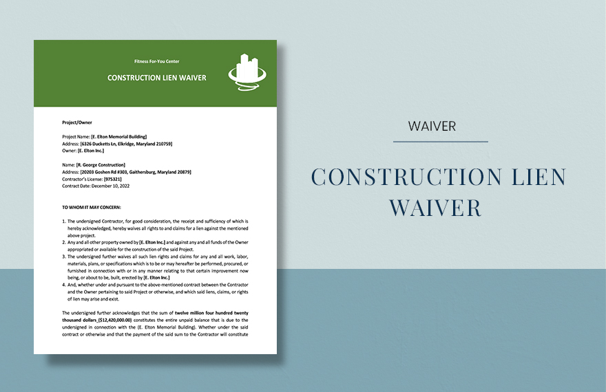 Final Lien Waiver Template Download In Word Google Docs PDF 