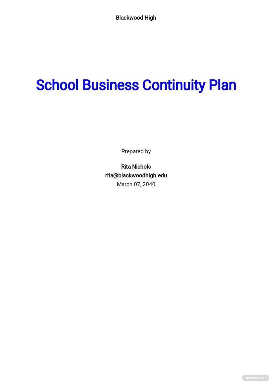School Business Plan Template - Google Docs, Word, Apple Pages ...
