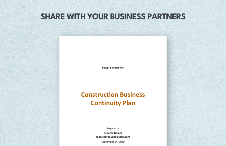 Construction Business Continuity Plan Template - Google Docs, Word ...