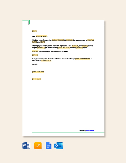 FREE Proof of Income Letter for Self Employed Template - Word (DOC ...