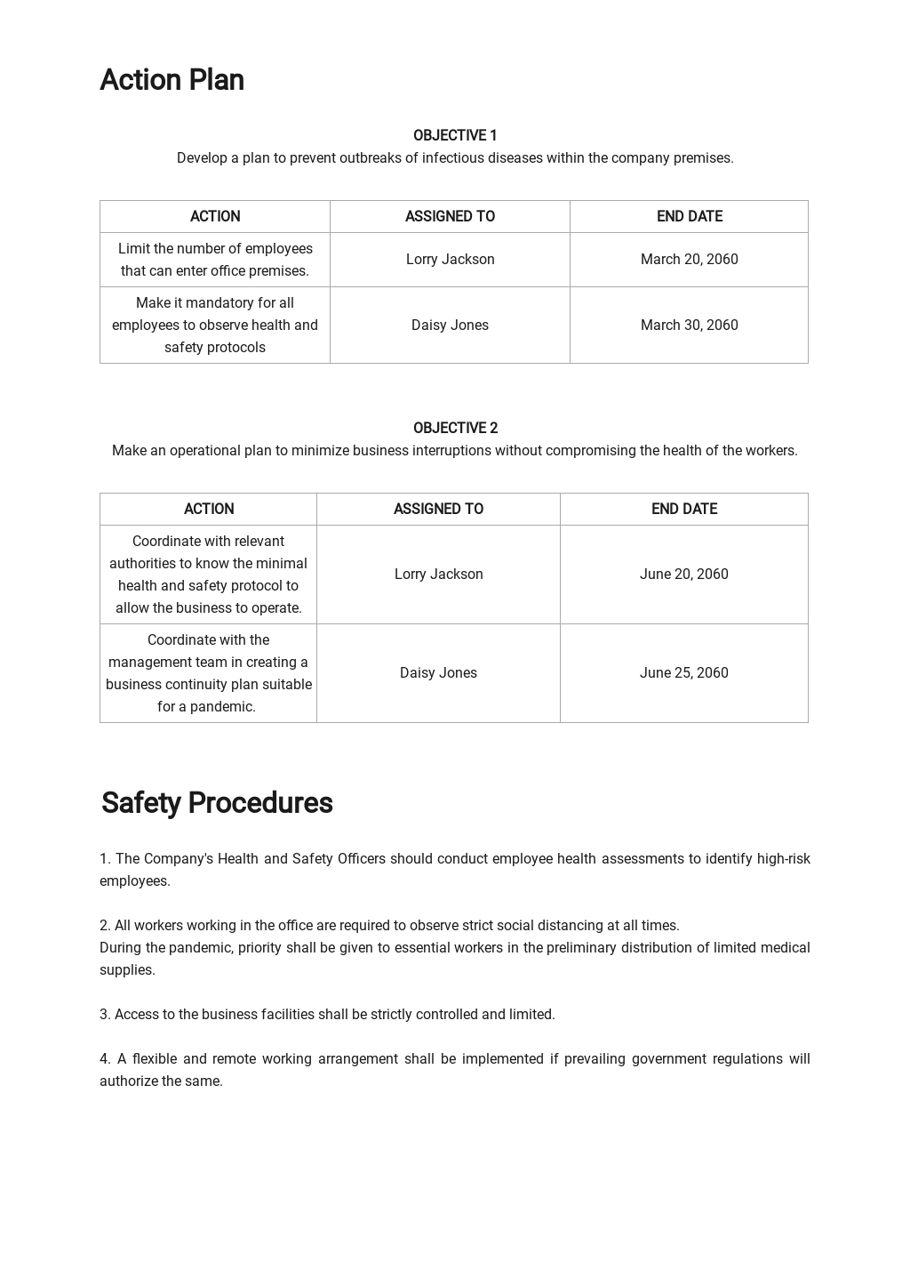 Sample Pandemic Plan Template [Free PDF] - Google Docs, Word, Apple ...