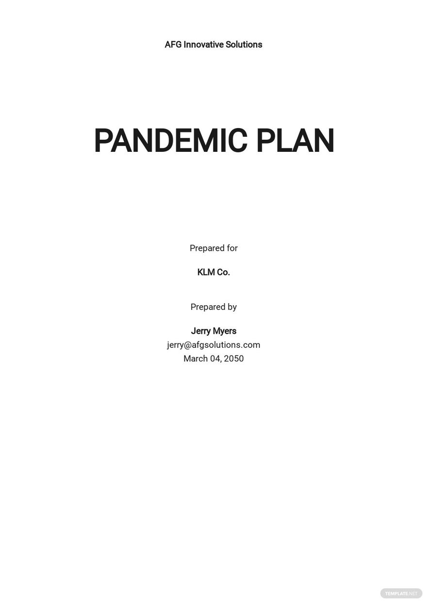 Free Simple Pandemic Plan Template - Google Docs, Word, Apple Pages ...