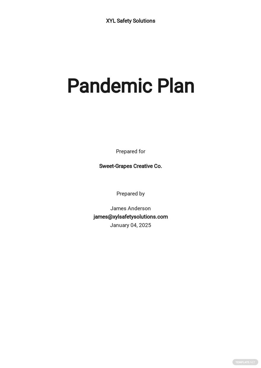 Free Simple Pandemic Plan Template - Google Docs, Word, Apple Pages ...