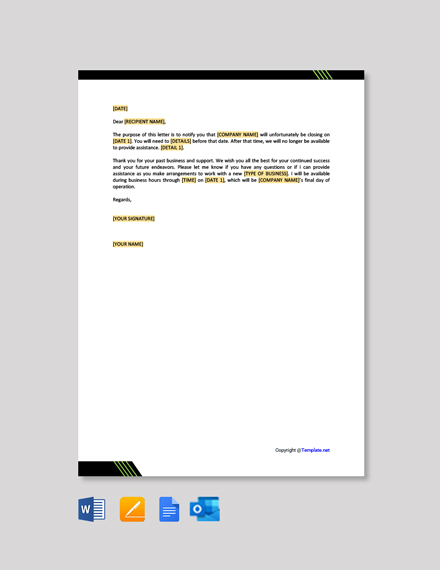 FREE Business Closing Letter Template - Word (DOC) | Google Docs ...