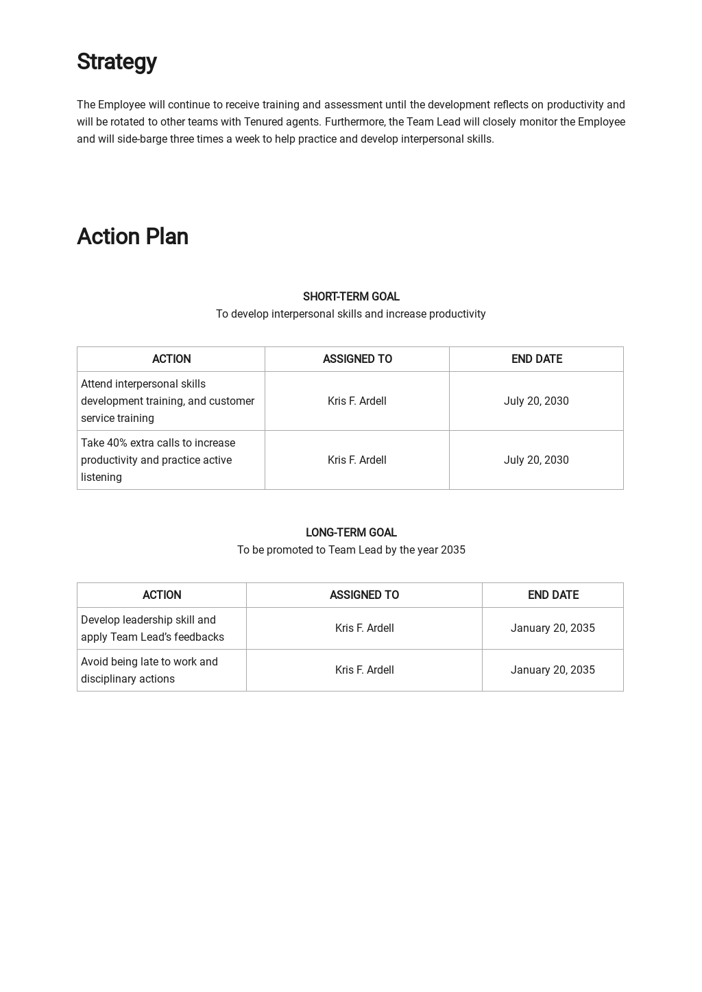 Personal Career Development Template in Google Docs, Word, PDF ...