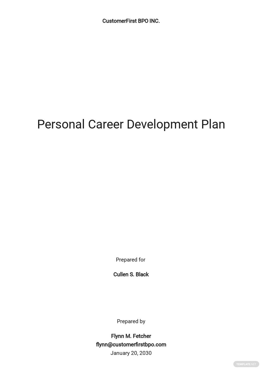Simple Career Development Plan Template - Google Docs, Word, Apple ...