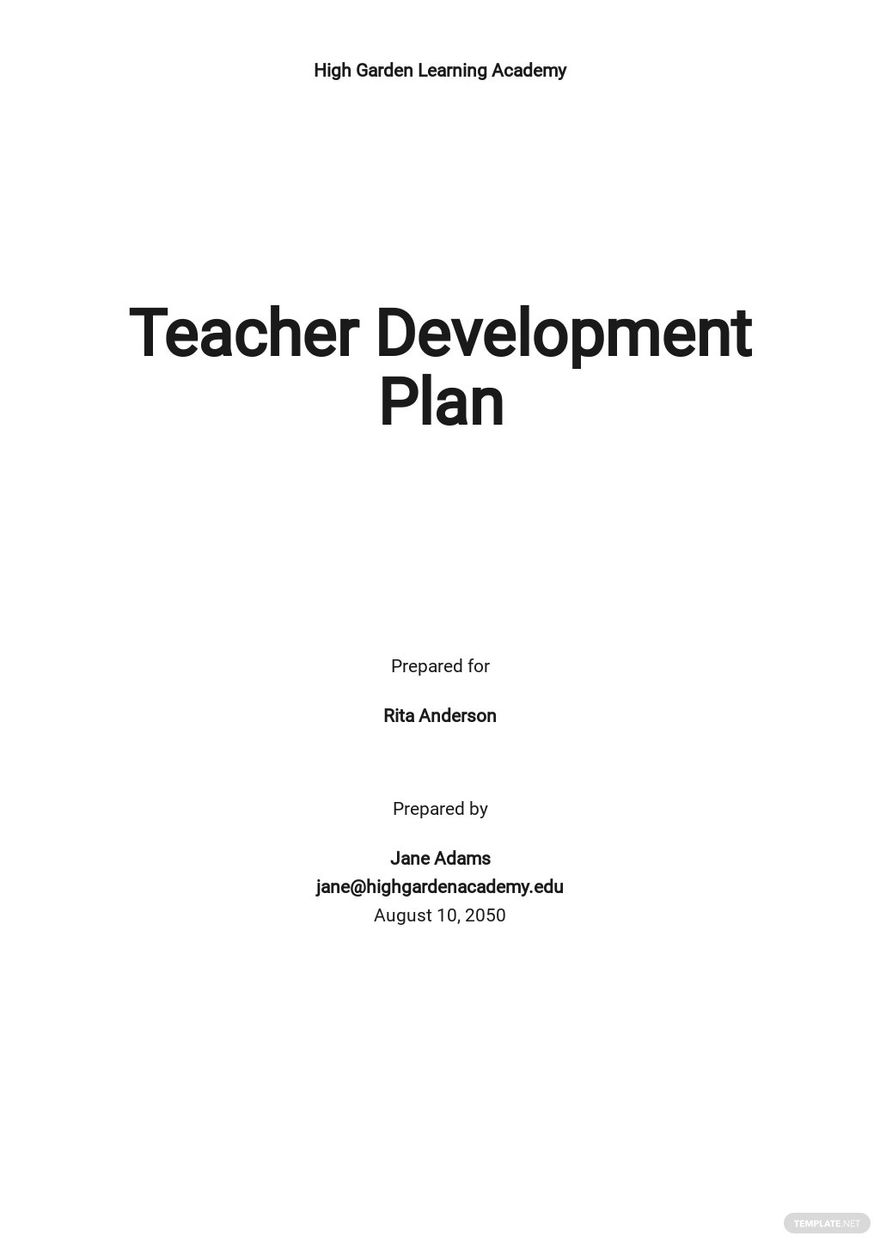 Sample Development Plan For Master Teacher Sample Development Plan For Master Teacher