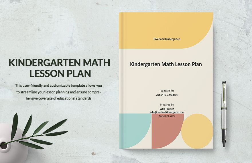 Kindergarten Math Lesson Plan Template Google Docs Word Apple Pages 
