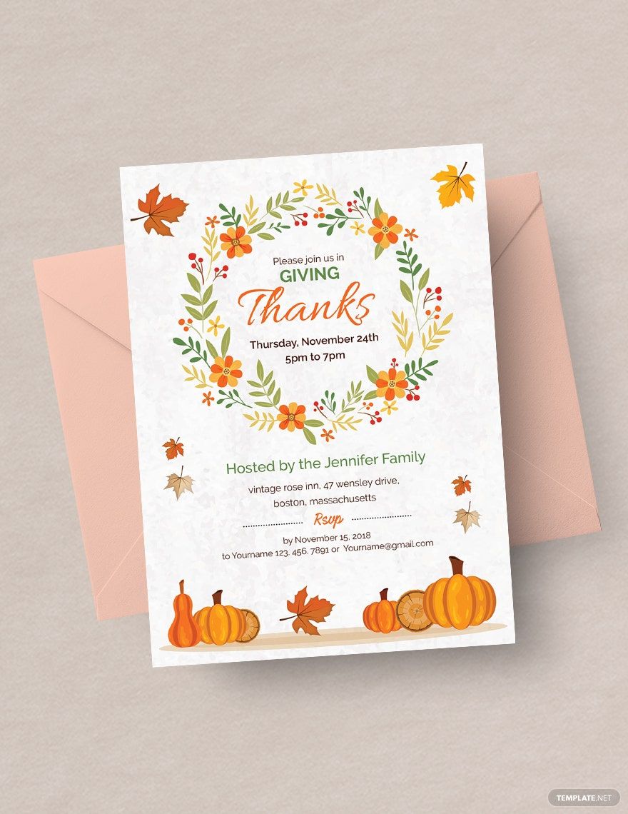 FREE Thanksgiving Invitation Template Download In Word Google Docs 