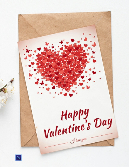 FREE Printable Valentines Day Greeting Card Template - PSD | Word ...