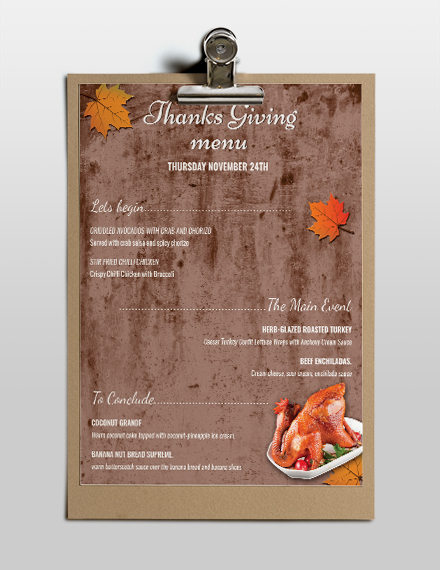 FREE Thanksgiving Menu Template Download 120 Menus In PSD Word 