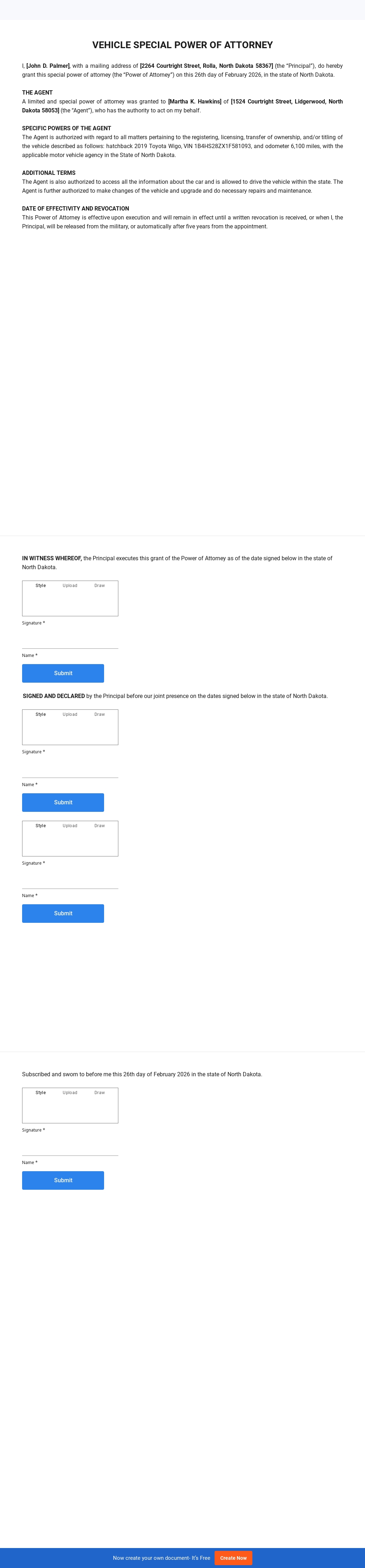 Free Sample Special Power of Attorney Template - Download in Word ...