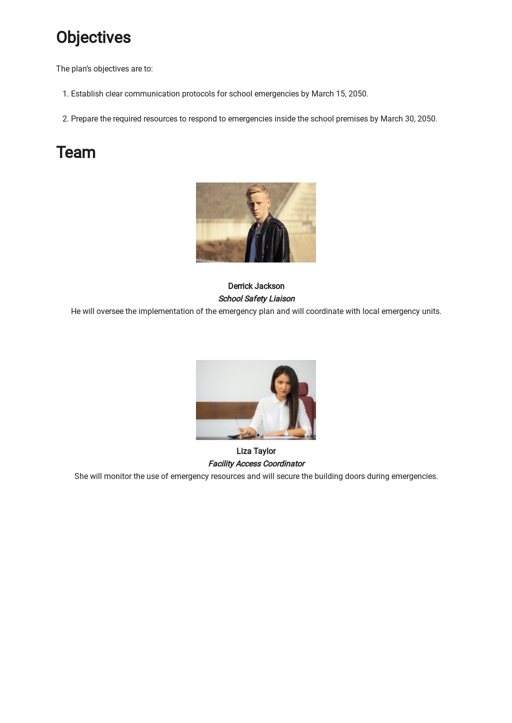 School Emergency Action Plan Template - Word | Google Docs