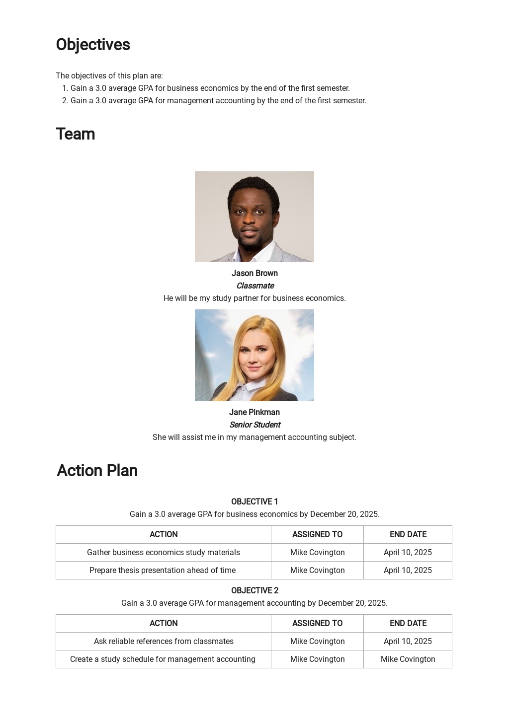 Student Study Plan Template - Google Docs, Word, Apple Pages, PDF ...