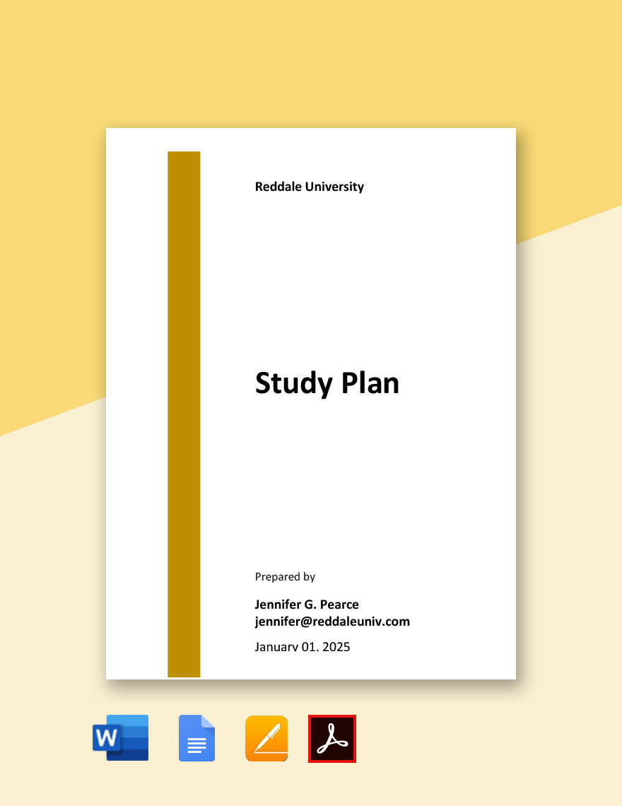 Study Plan Templates - Documents, Design, Free, Download | Template.net