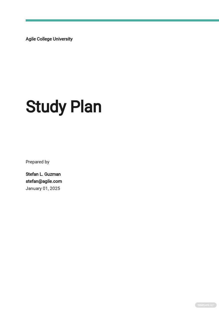 Free Blank Study Plan Template Google Docs Word Apple Pages PDF 